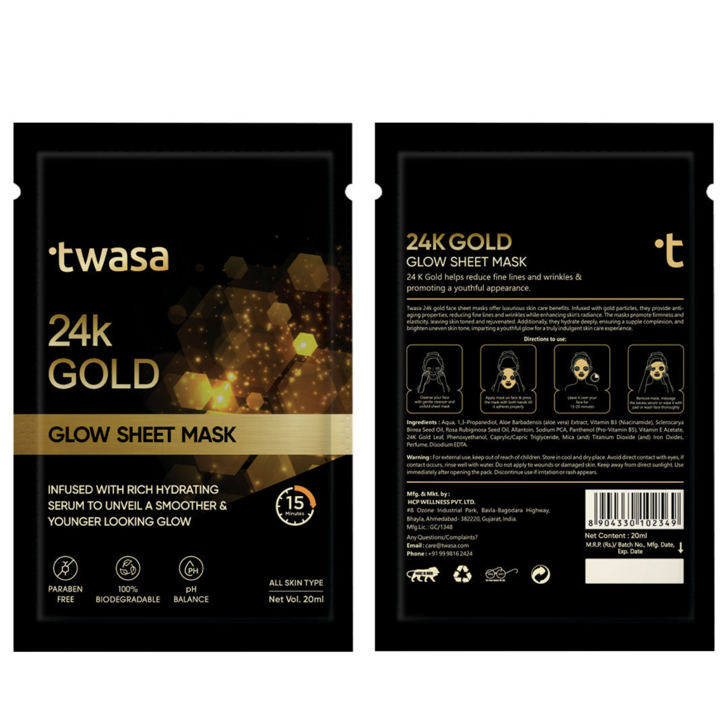 Buy Gold Facial Mask Online in India – Shop Now – Twasa Cosmetics