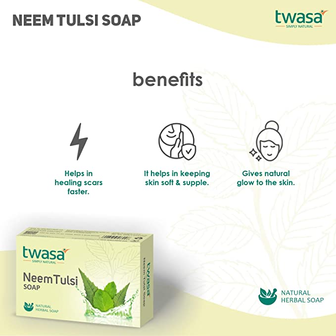 Buy Neem Tulsi Bathing Bar Online | Herbal Soap in India – Twasa Cosmetics
