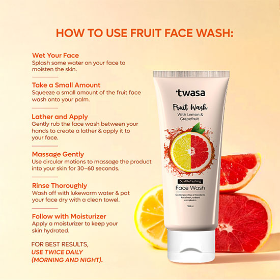 Buy Best Lemon & Grapefruit Face Wash for Pimples & Spots – Twasa Cosmetics