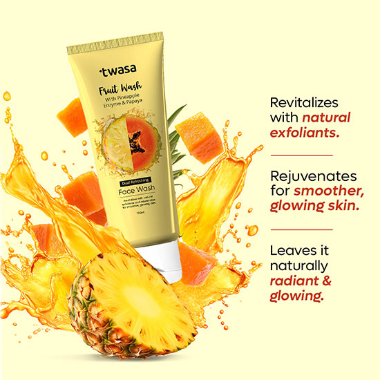 Buy Best Papaya & Pineapple Cleanser for Combination Skin Online – Twasa Cosmetics