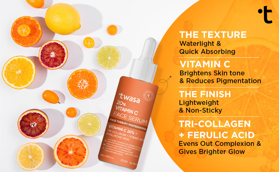 Buy Vitamin C Face Serum Online in India – Shop for Glowing Skin – Twasa Cosmetics