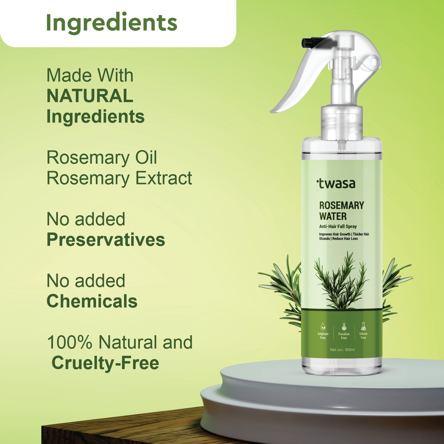 Buy Rosemary Water for Hair Growth Online in India – Twasa Cosmetics