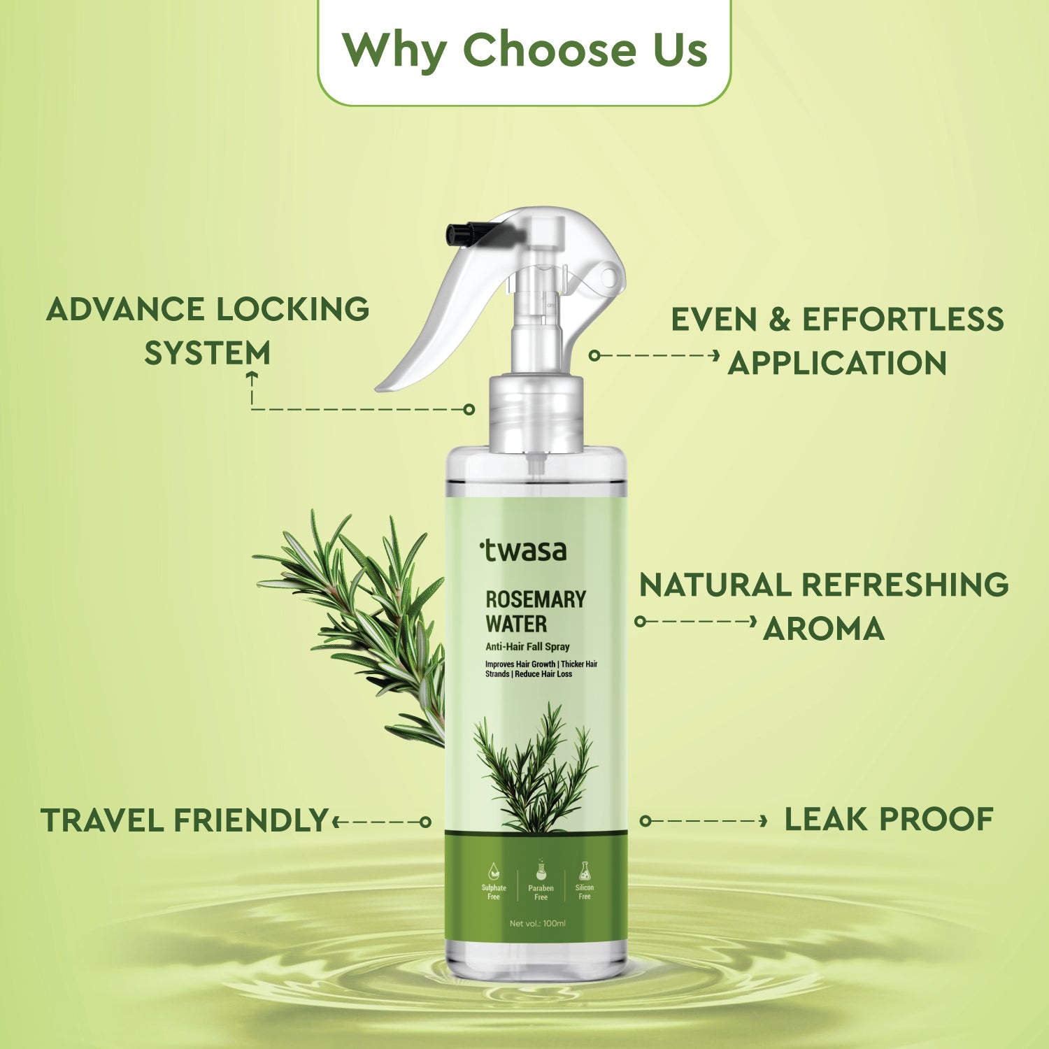 Buy Rosemary Water for Hair Online | Shop in India Now – Twasa Cosmetics