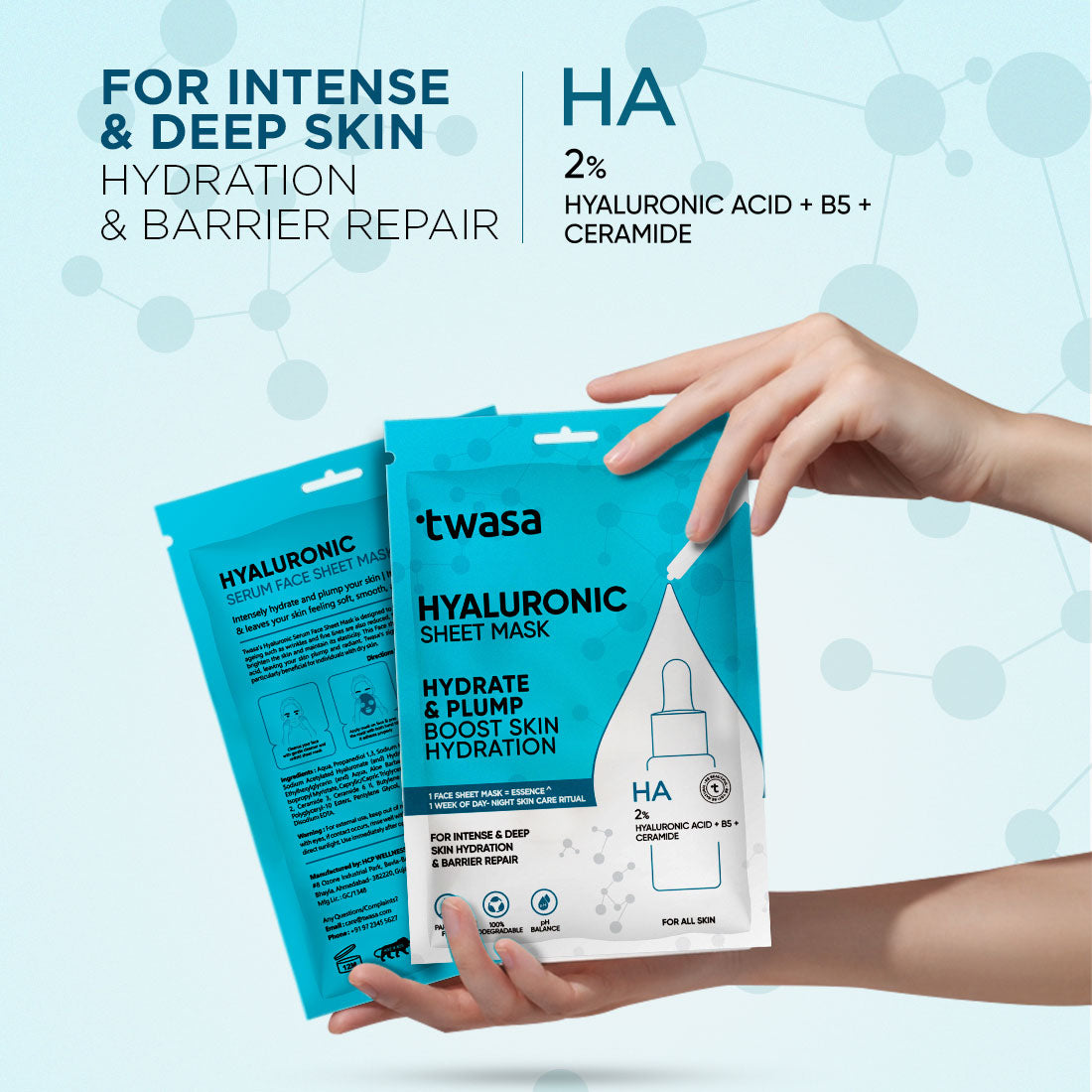 Buy Hyaluronic Acid Face Sheet Mask Online in India - Shop Now – Twasa ...