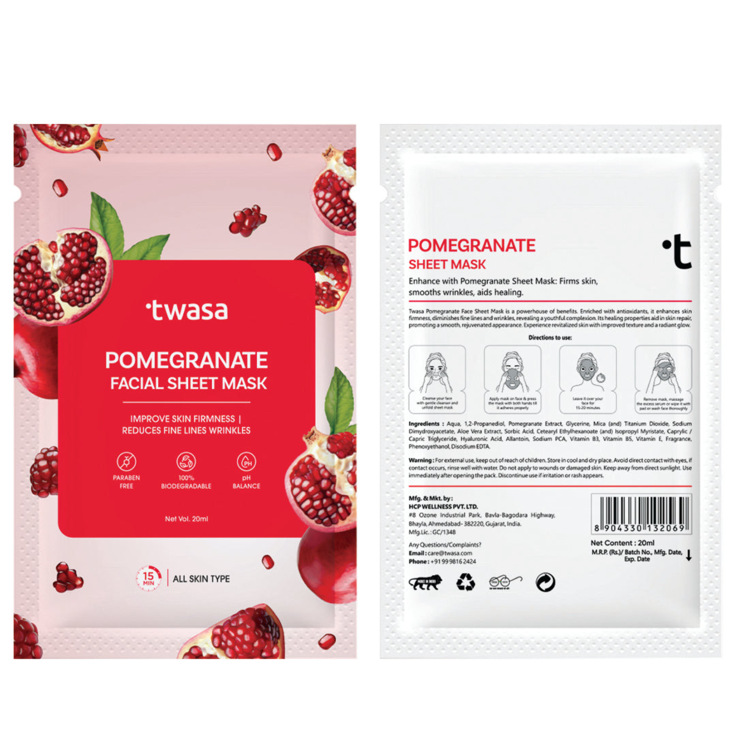 Buy Pomegranate Sheet Mask Online in India – Hydrating & Glow – Twasa ...
