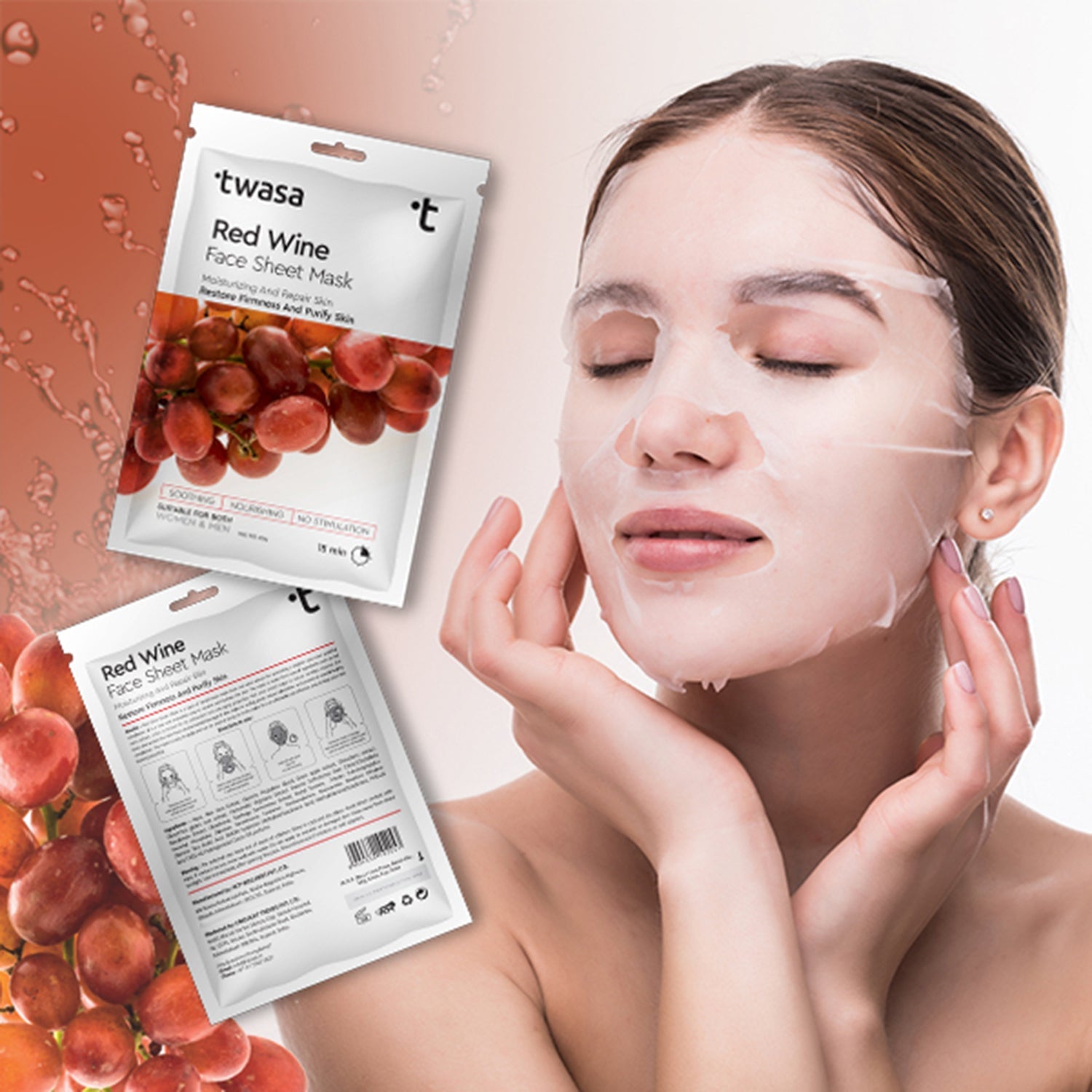 Buy Best Red Wine Sheet Mask Online in India – Shop Now – Twasa Cosmetics