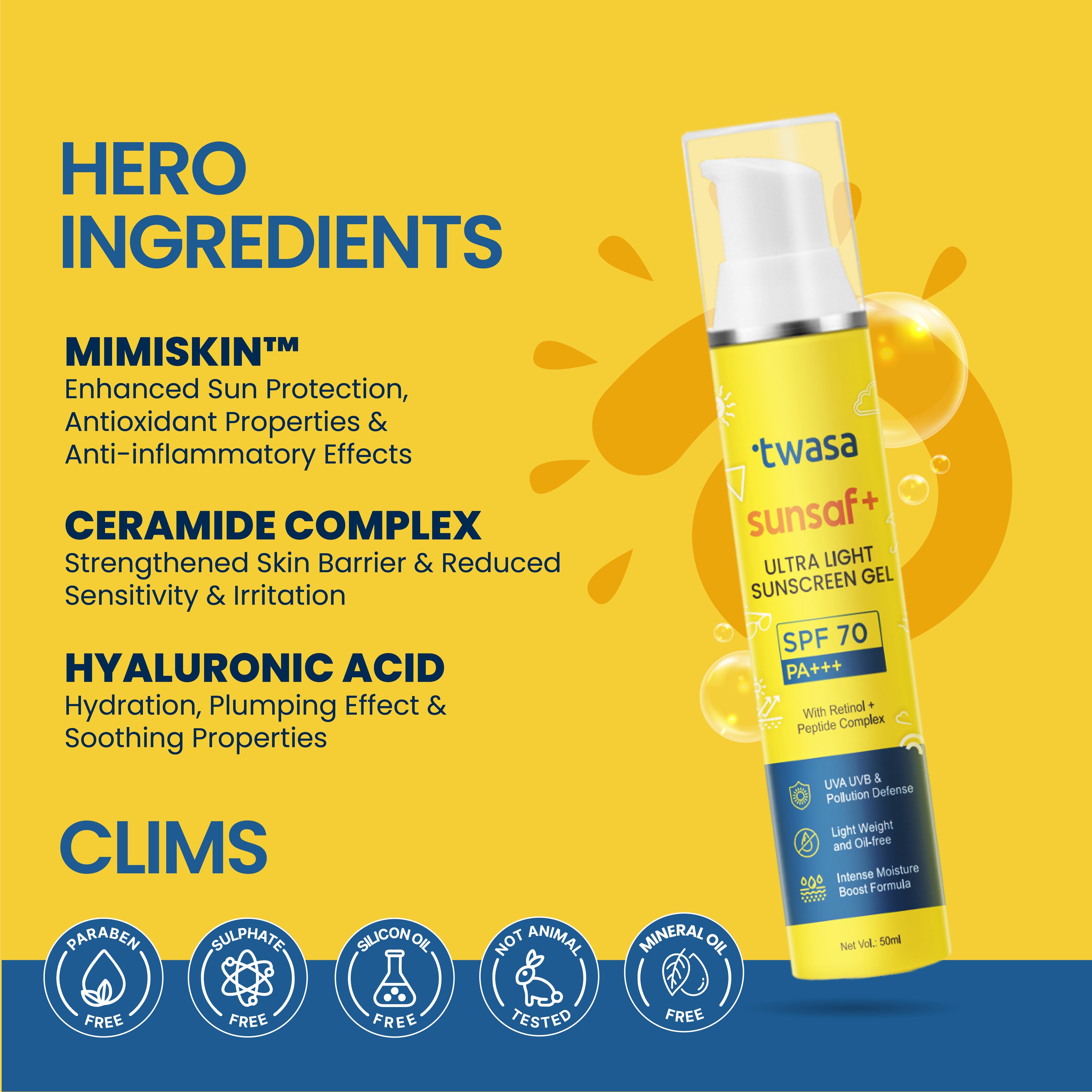 Buy Sunscreen Gel Online in India | Shop SPF Gel for Face – Twasa Cosmetics