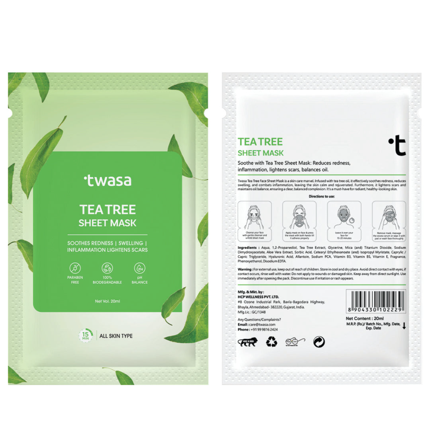 Buy Tea Tree Sheet Mask Online in India – Shop for Glowing Skin – Twasa ...