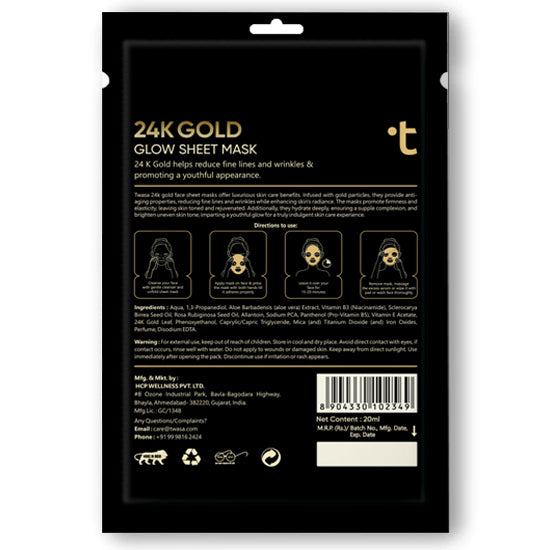 Shop 24K Gold Sheet Mask | Luxurious 24 Karat Gold Face Mask – Twasa ...