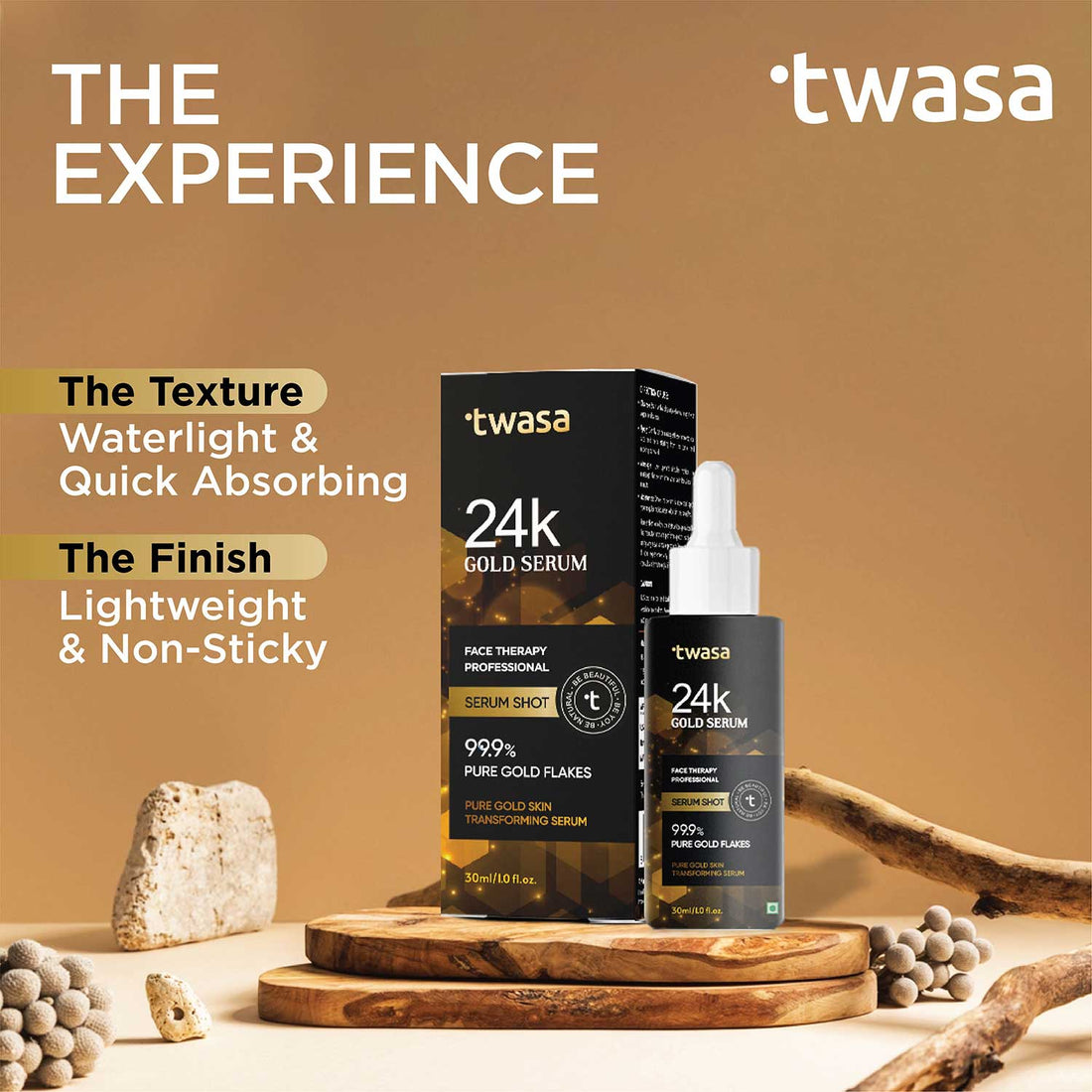 Buy 24K Gold Serum For Glowing Skin Online in India – Twasa Cosmetics