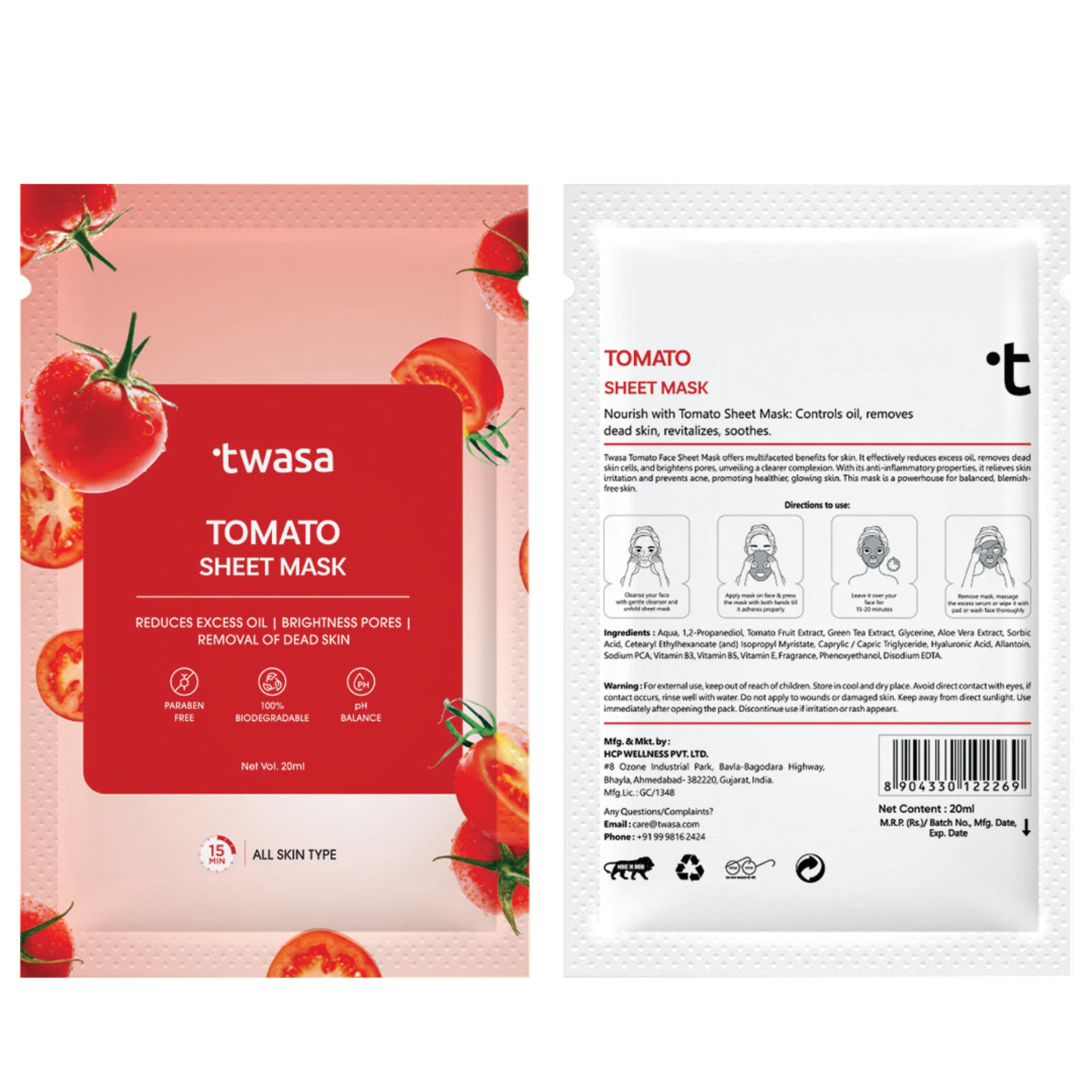 Tomato Sheet Mask – Twasa Cosmetics
