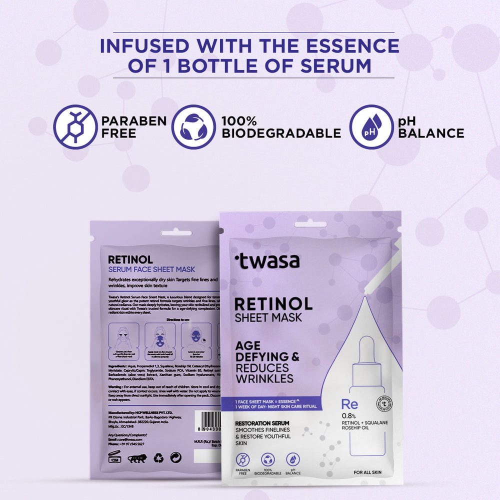 Buy Retinol Sheet Mask for Radiant Skin | Shop Serum Sheet Mask Online ...