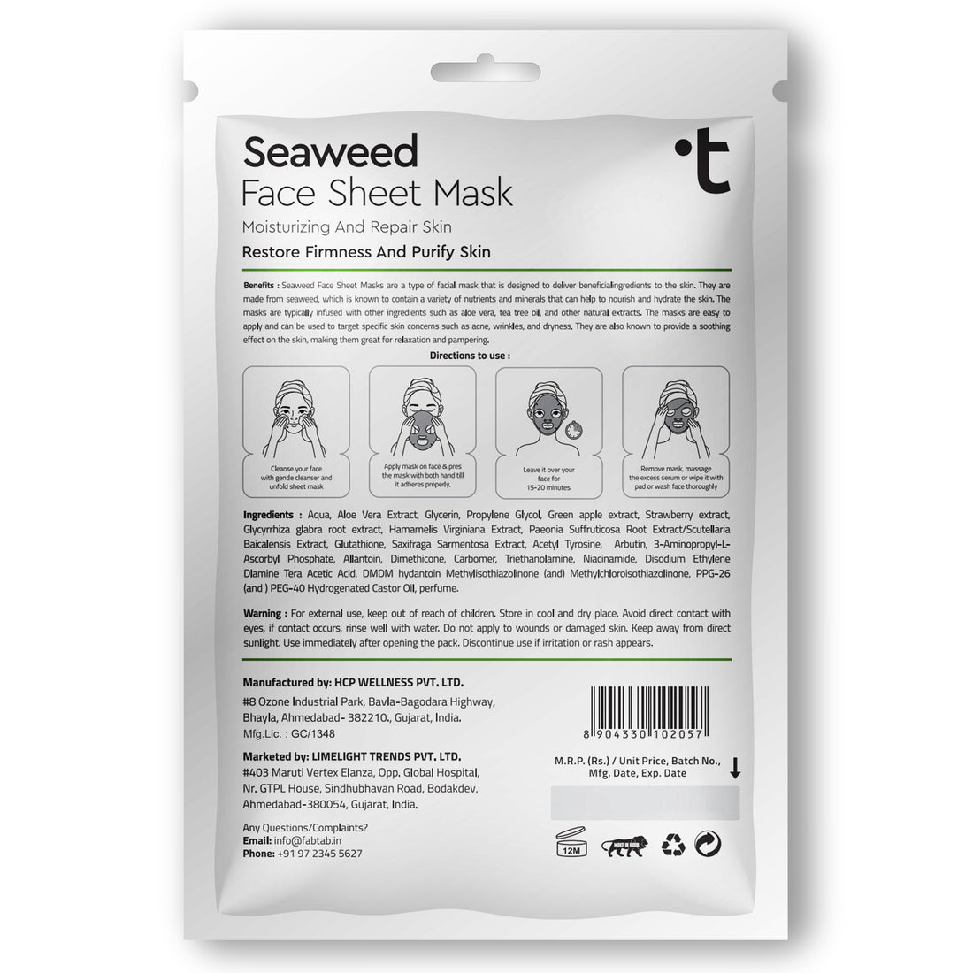 Buy Seaweed Sheet Masks Online in India, Algae & Ocean-Inspired Facial ...
